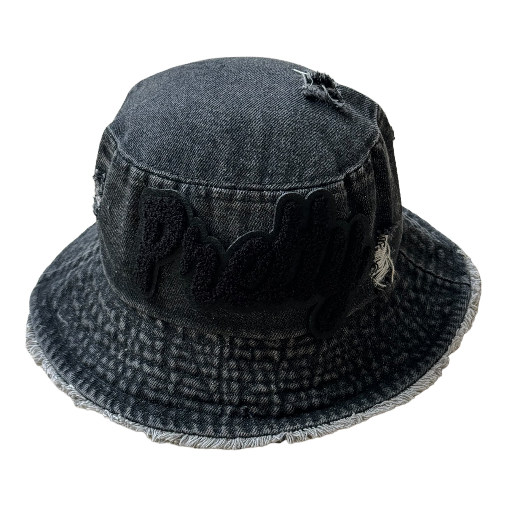 Distressed Denim Pretty Bucket Hat (Black)- Reanna’s Closet 2